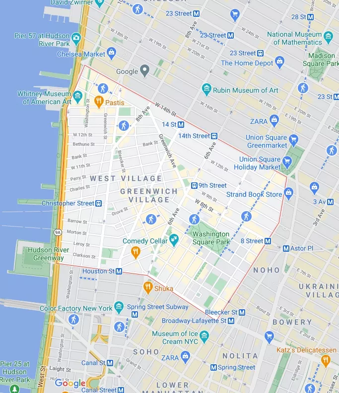 Greenwich Village Map Mapping Greenwich Village Saturday Night